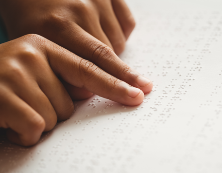 418 x 355 fingers reading braille - Colorado ABLE